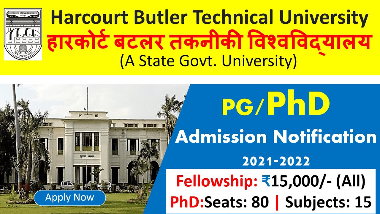 PhD Admission 2021 in Harcourt Butler Technical University | HBTU ...