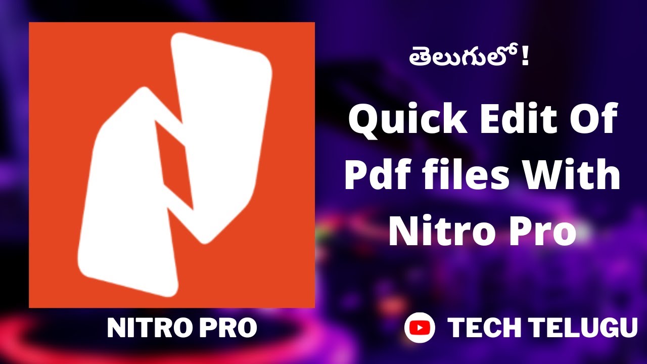 తెలుగులో ! Quick Edit Of Pdf files With Nitro Pro #Nitropdf #nitropdf # ...