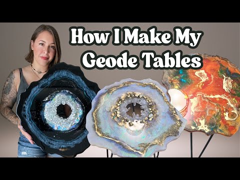 How I make my geode tables - YouTube