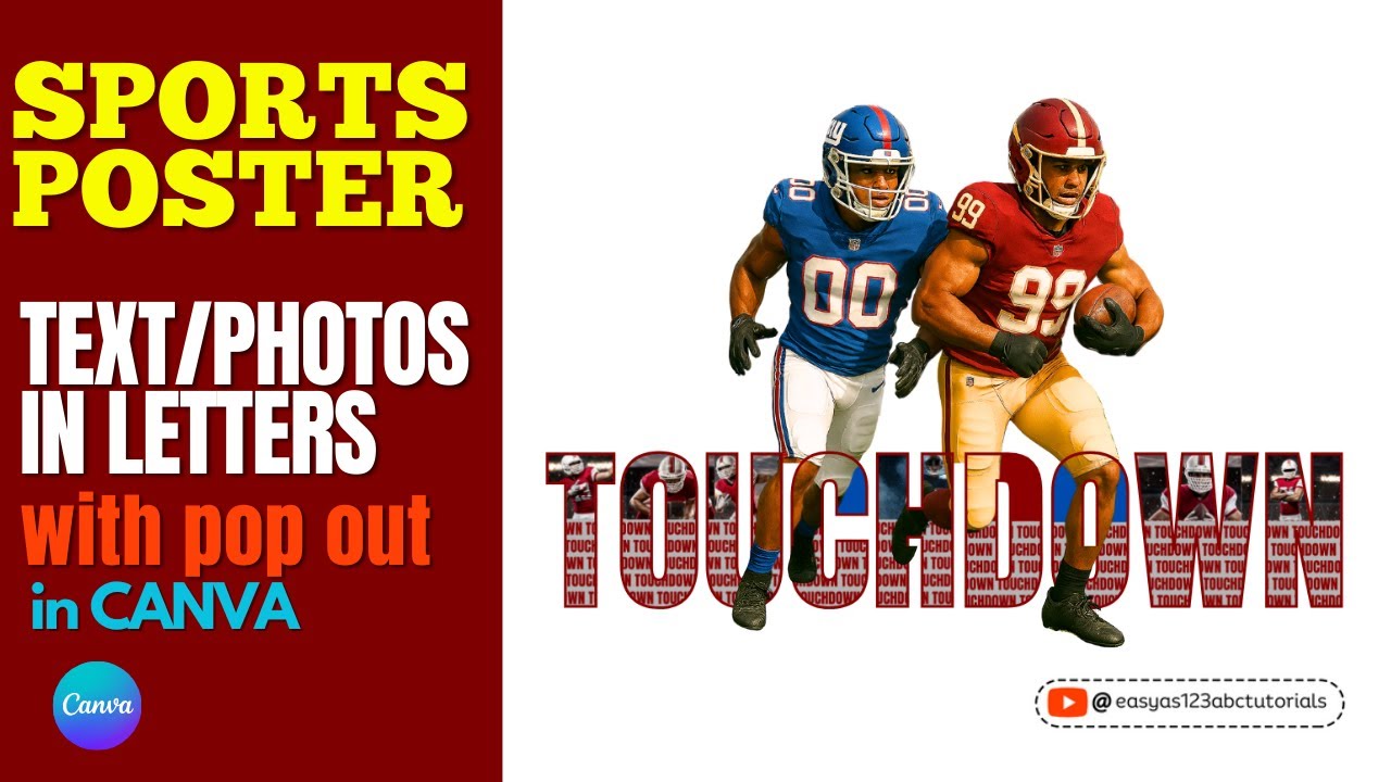 Sports Poster Text in Letters with Pop Out Canva Tutorial for Beginners ...