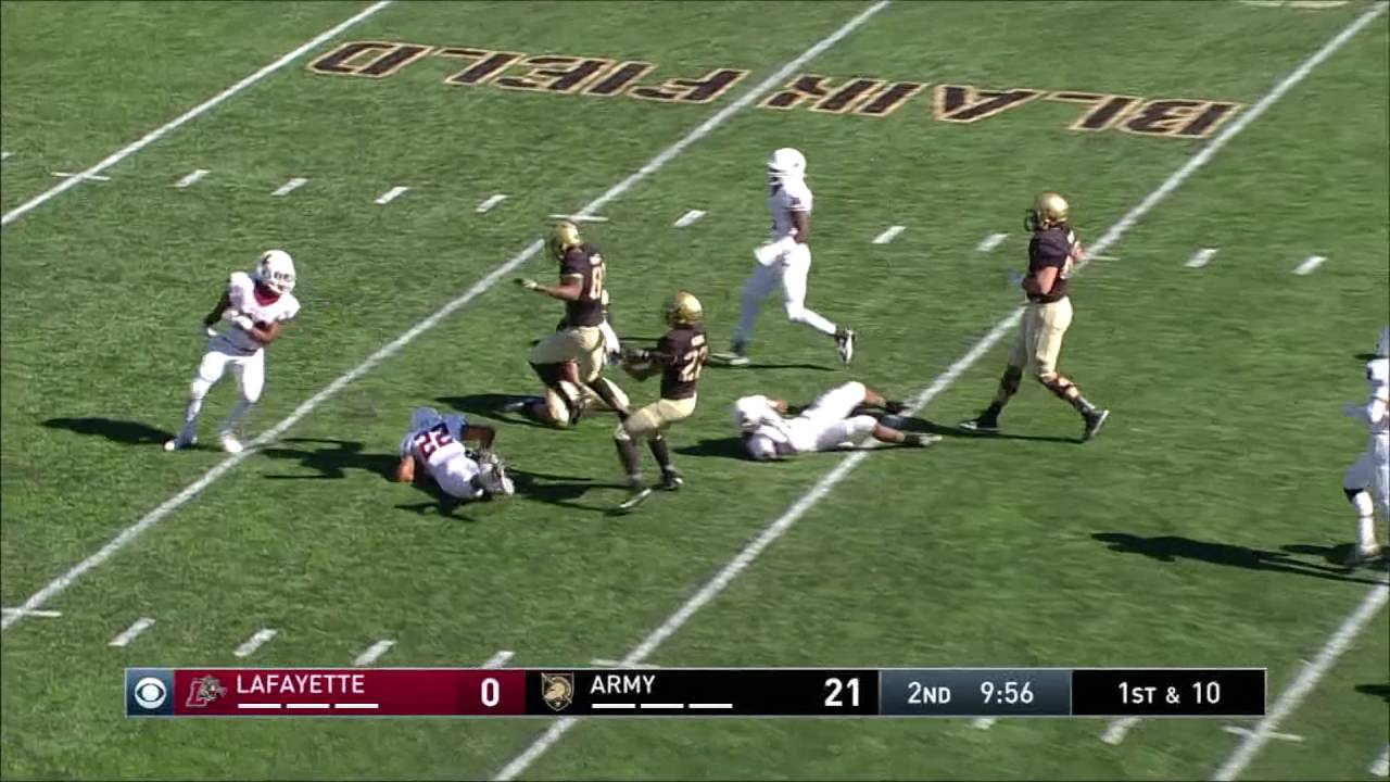 Army Football: Cole Macek 28-Yard Run vs. Lafayette 10-15-16 - YouTube