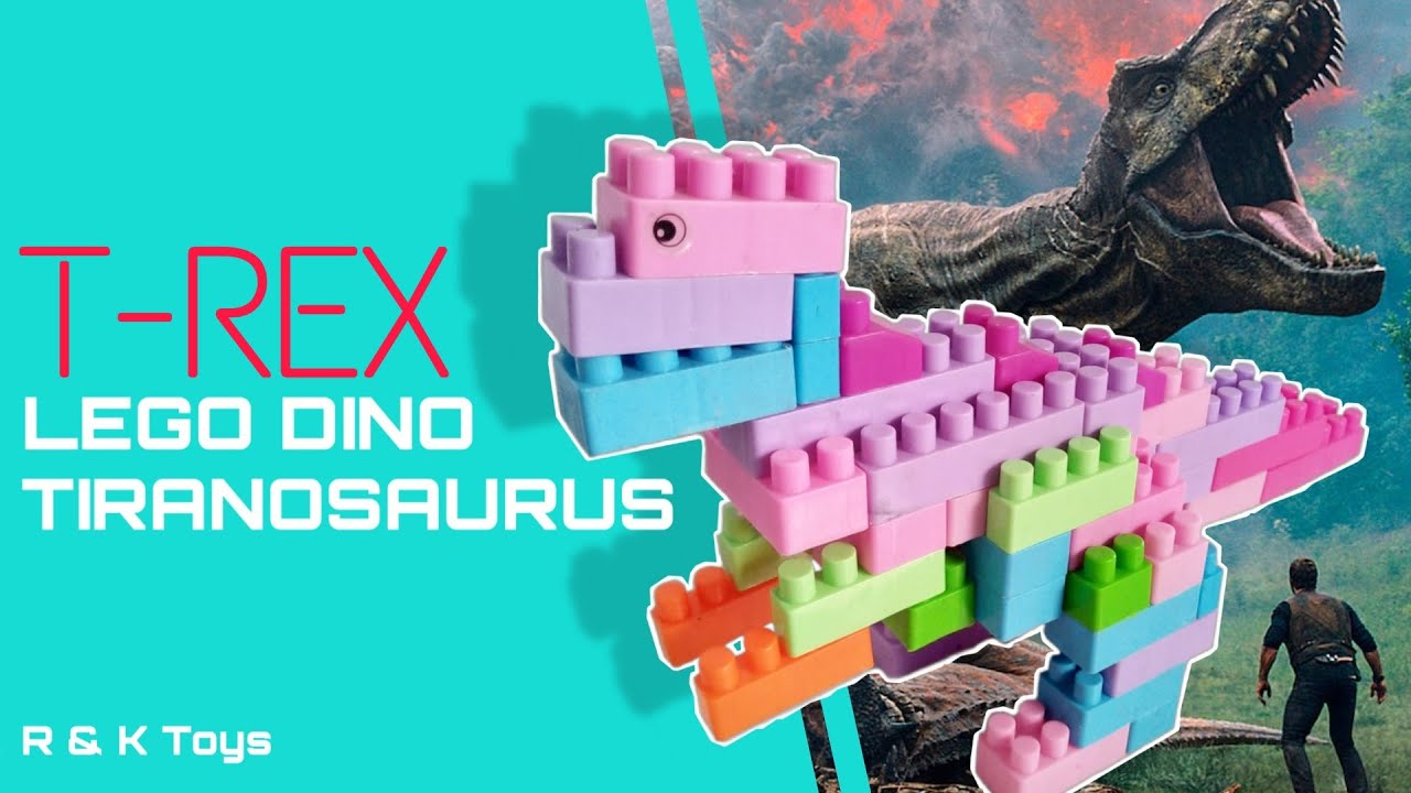 Membuat lego dinosaurus T-Rex | Tutorial lego block Make a lego ...