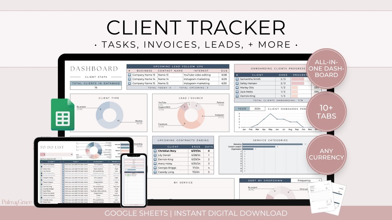 Client Tracker Spreadsheet for Google Sheets - Video Tutorial - YouTube