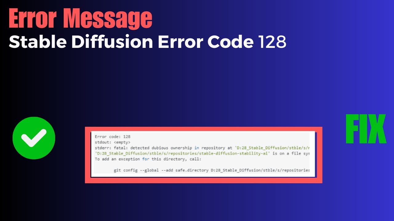 How To Fix Stable Diffusion Error Code 128 YouTube