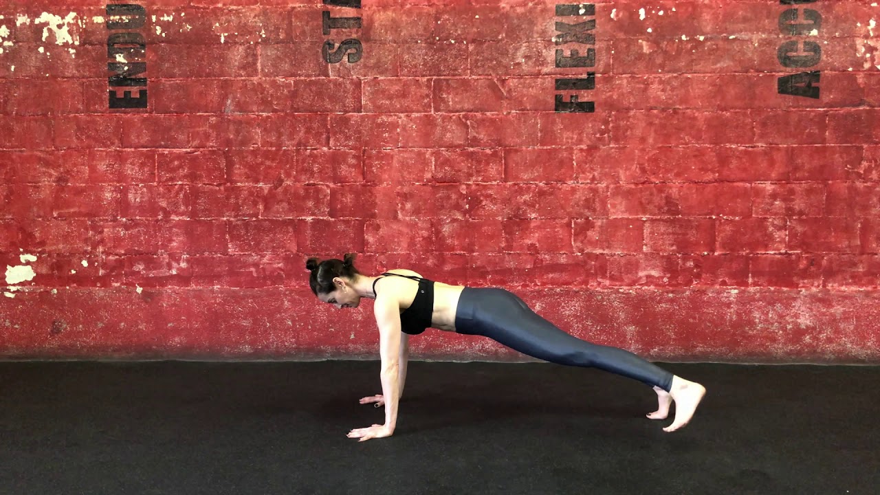 Hand plank alternating foot taps - YouTube