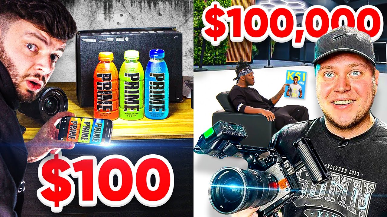 $100 VS $100,000 KSI & PRIME Advert Challenge! - YouTube