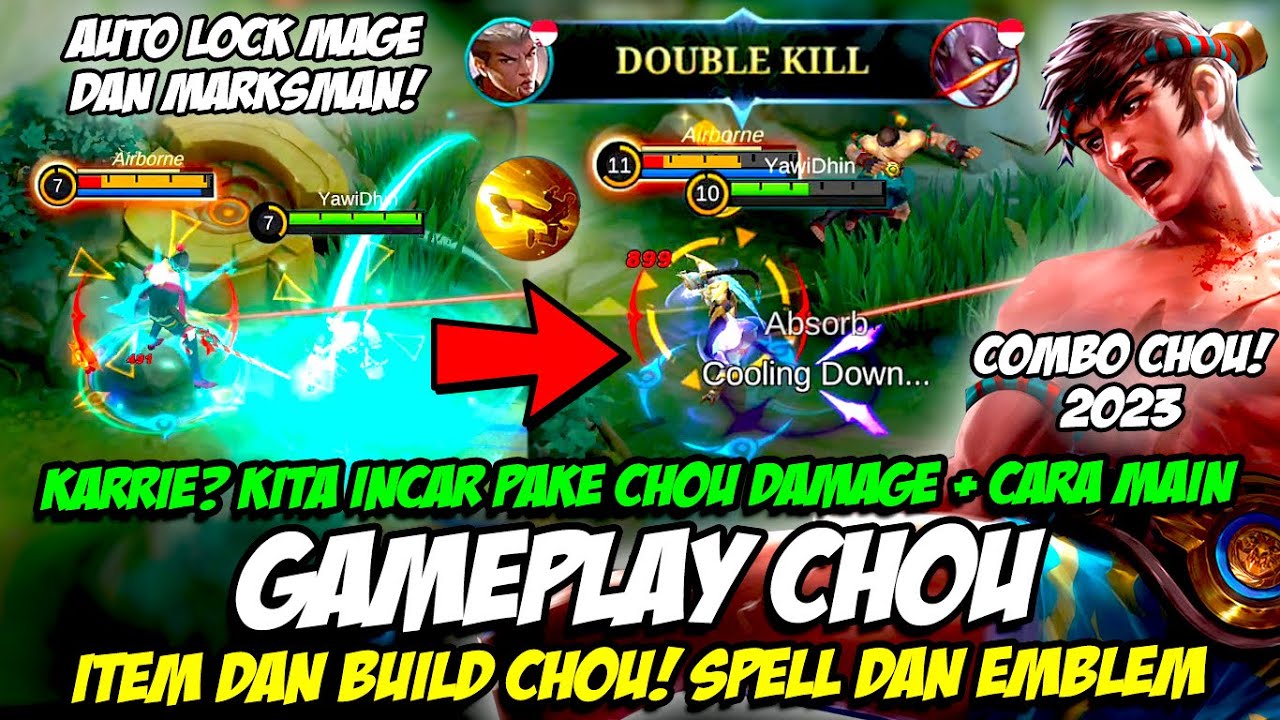BARU CARA MAIN CHOU DAMAGE & COMBO CHOU ITEM & BUILD CHOU TERSAKIT 2023 TUTORIAL & GAMEPLAY CHOU ...