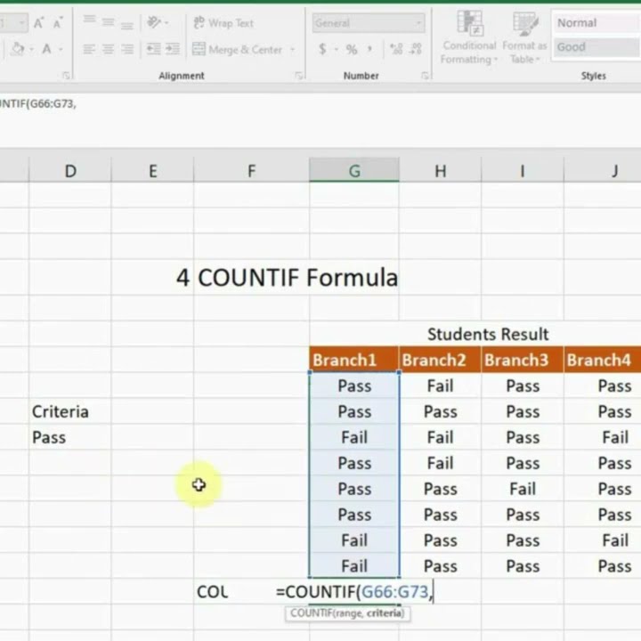 Countif Formula In Excel Excel Basic Formula Youtube