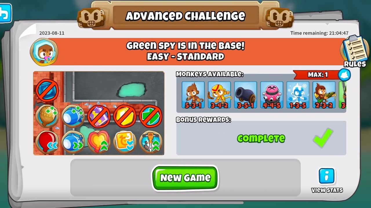 Advanced Challenge: Green Spy Is In The Base! TUTORIAL (8/11/23) BTD6 ...