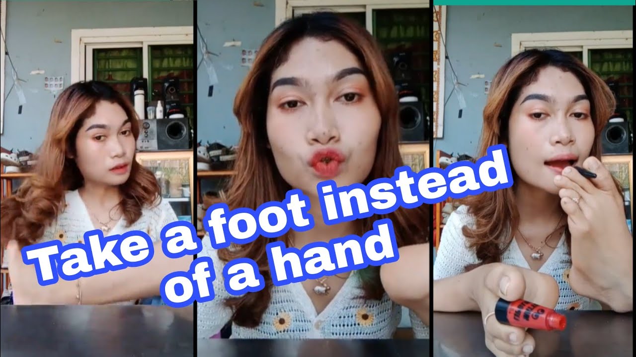 Take a foot instead of a hand | យកជើងចំនួសដៃ - YouTube