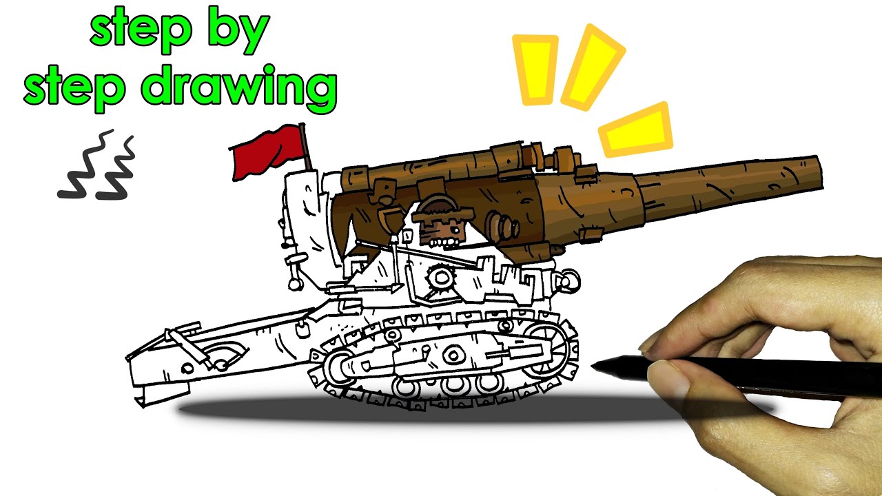 Cara Menggambar Tank Monster Mortar | step by step drawing - YouTube