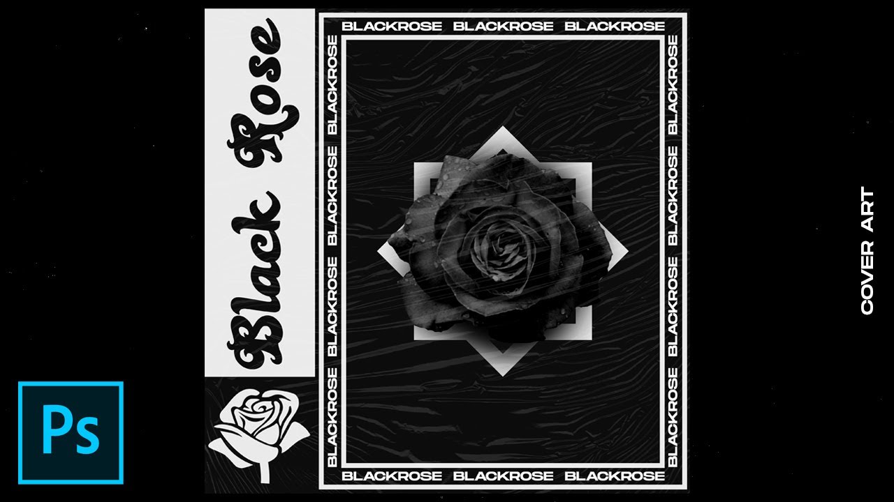Create a BlackRose Flower Cover Art - Tutorial Photoshop CC 2020 - YouTube