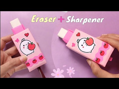 How to make Sharpener and Eraser box | DIY Sharpener decoration Ideas ...