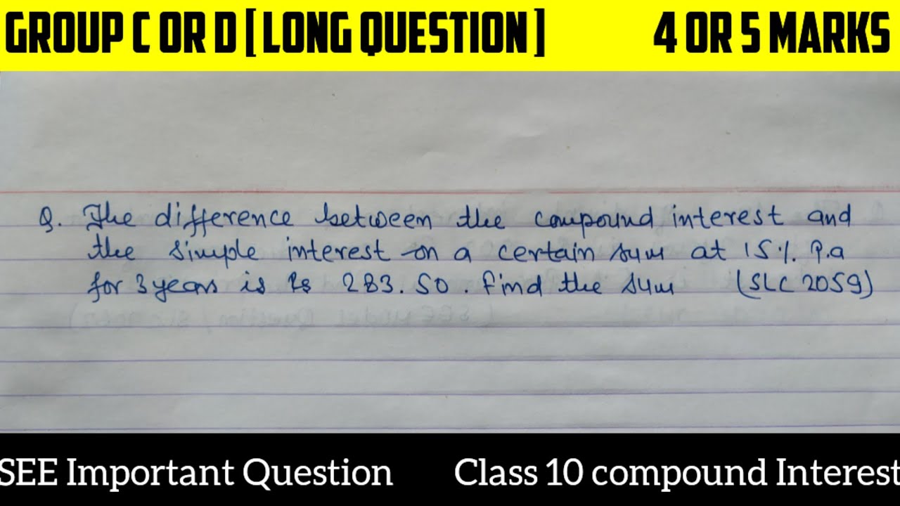 Class 10 maths compound interest in nepali | compound interest in ...