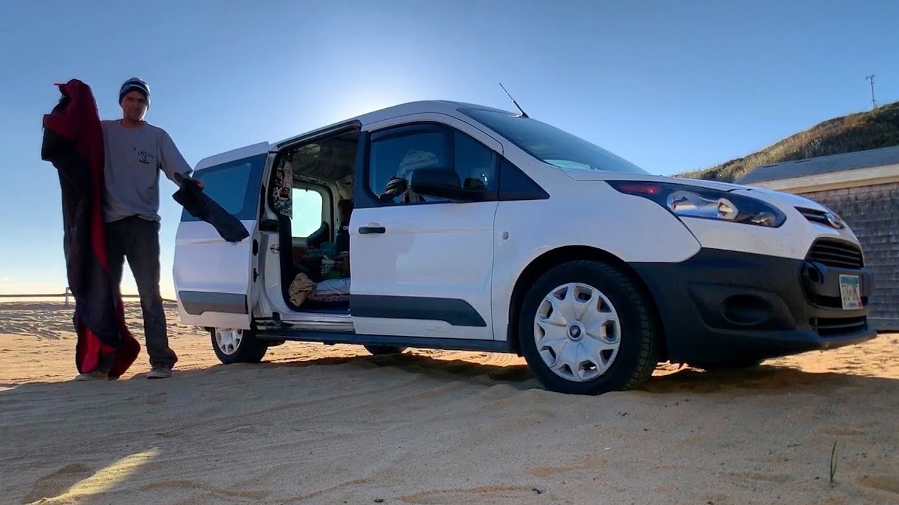 Living in a Tiny Van - Minimalist Micro Camper Transit Connect [Oct ...