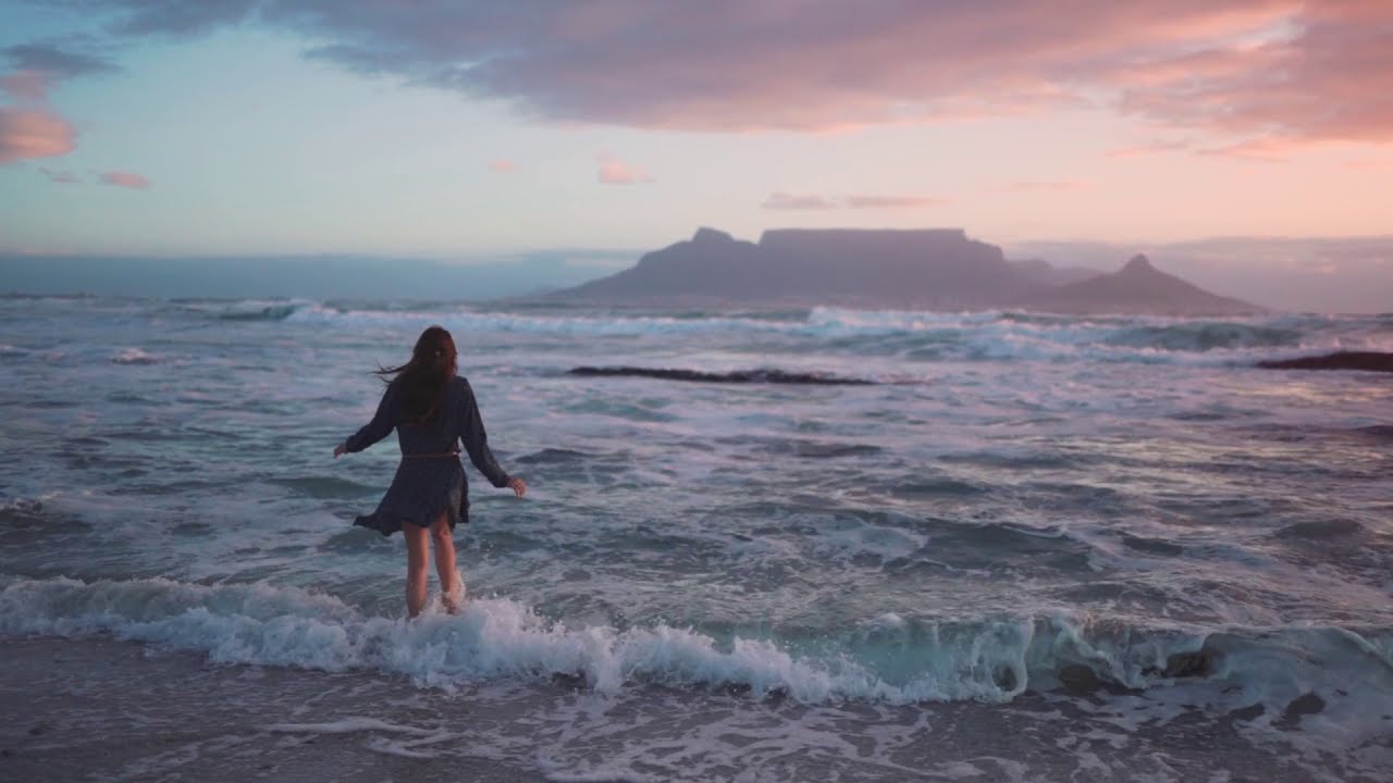 Beautiful girl walking in the beach with slow motion - YouTube