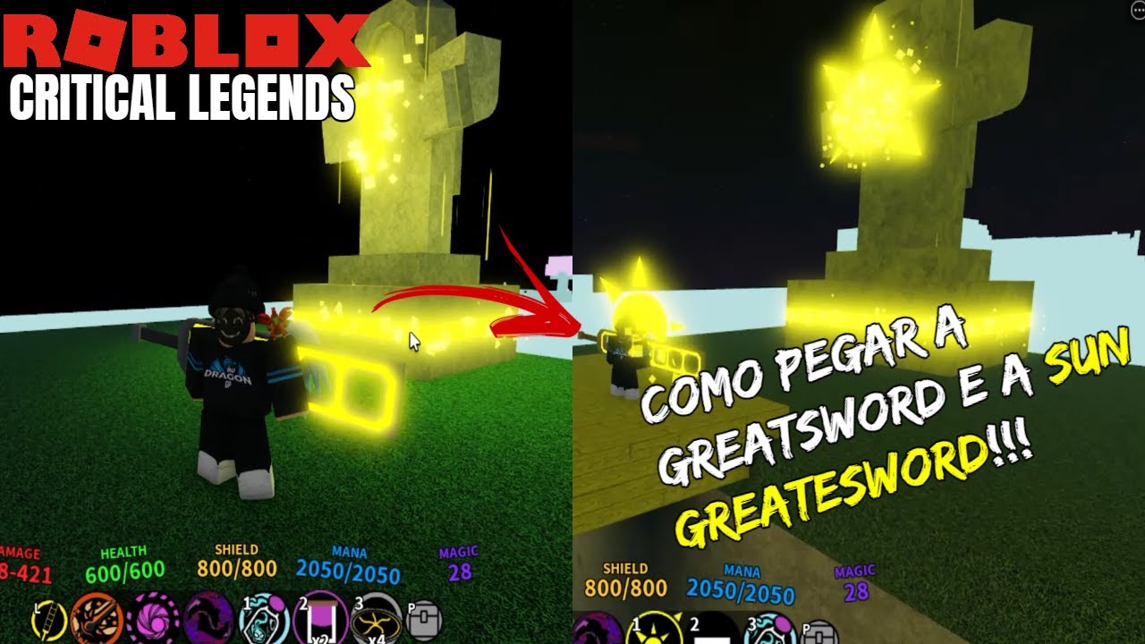 SUN GREATSWORD COMO PEGAR! CRITICAL LEGENDS ROBLOX - YouTube