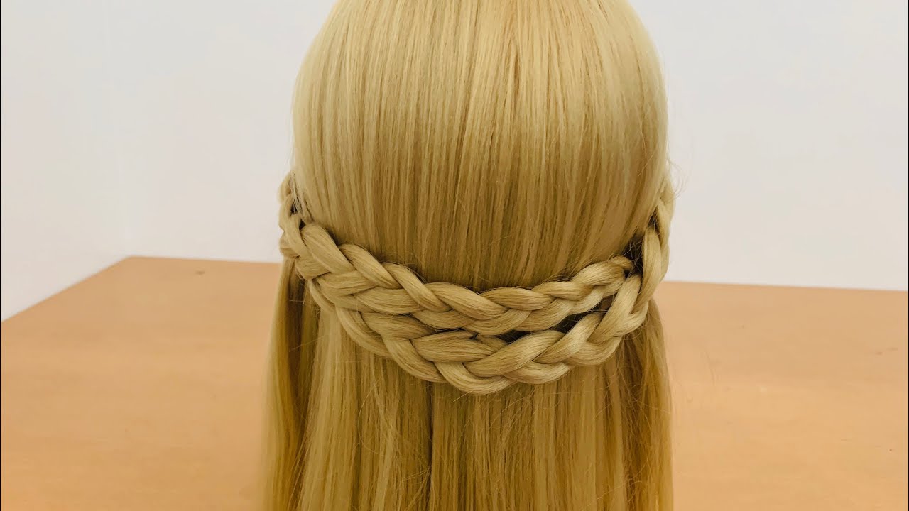 Double braid back hairstyle - YouTube