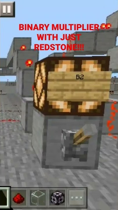 MINECRAFT BINARY MULTIPLIER WITH JUST REDSTONE!!! (PE) - YouTube
