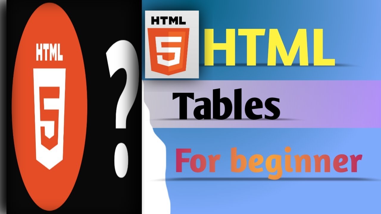 1 Html Tables For Beginner What Is Htmlhtml Tutorialhtml Introduction Youtube 1004