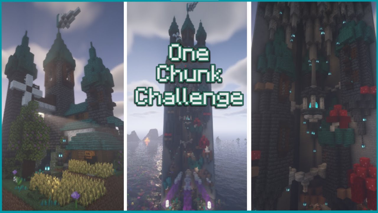 One Chunk Castle | Minecraft Building Challenge - YouTube