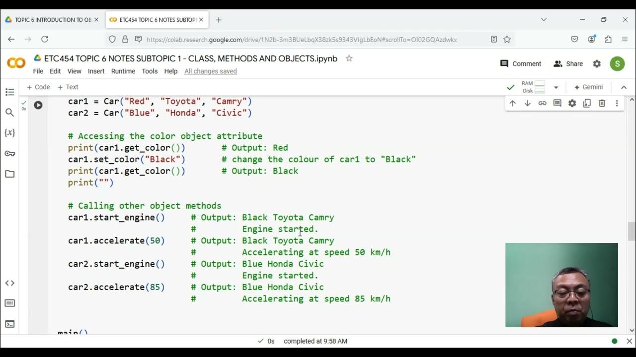 ETC454 TOPIC 6-1-D (PYTHON'S OOP: CLASS, METHODS & OBJECTS - EXAMPLES PART 3) - YouTube