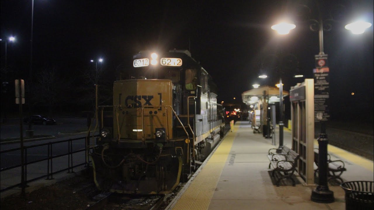 (CSX EMD's and SJNX Aqua Train) Night Buffing 36th St Pennsauken. 11/7 ...