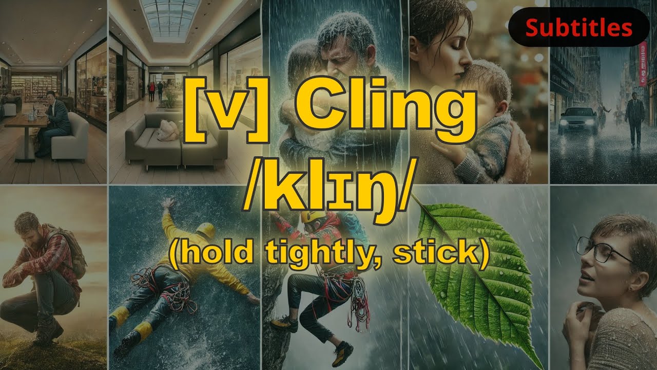 [v] Cling meaning (hold tightly, stick) with 5 examples - YouTube