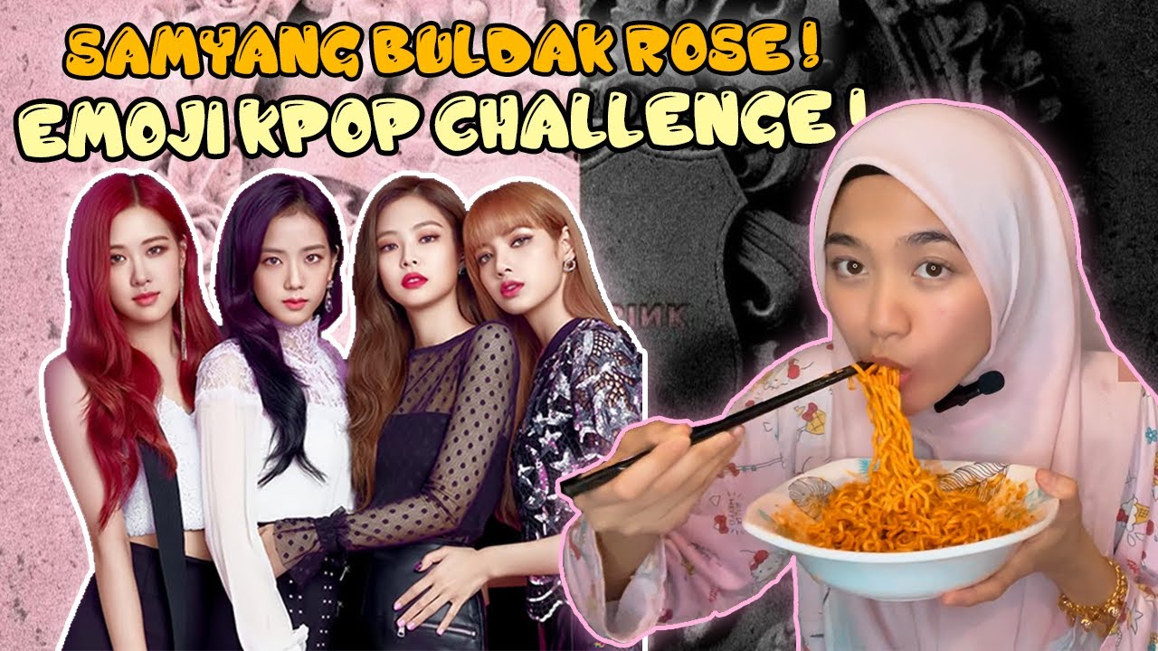 24 JAM SERBA PINK SAMYANG BULDAK ROSE ! EMOJI KPOP CHALLENGE ! - YouTube