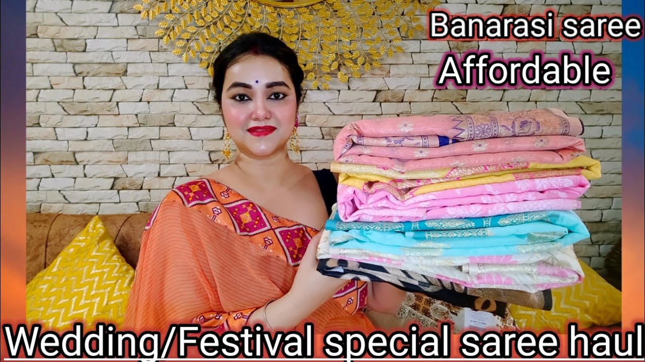 Affordable Banarasi silk saree haul from Rangita || Wedding/Festival wear saree haul | Pooja ...