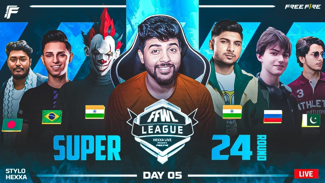 FF WORLD LEAGUE CUP🏆SUPER 24🤯DAY 5😎FT. IND, BD, PAK, BRAZIL, RUS ...
