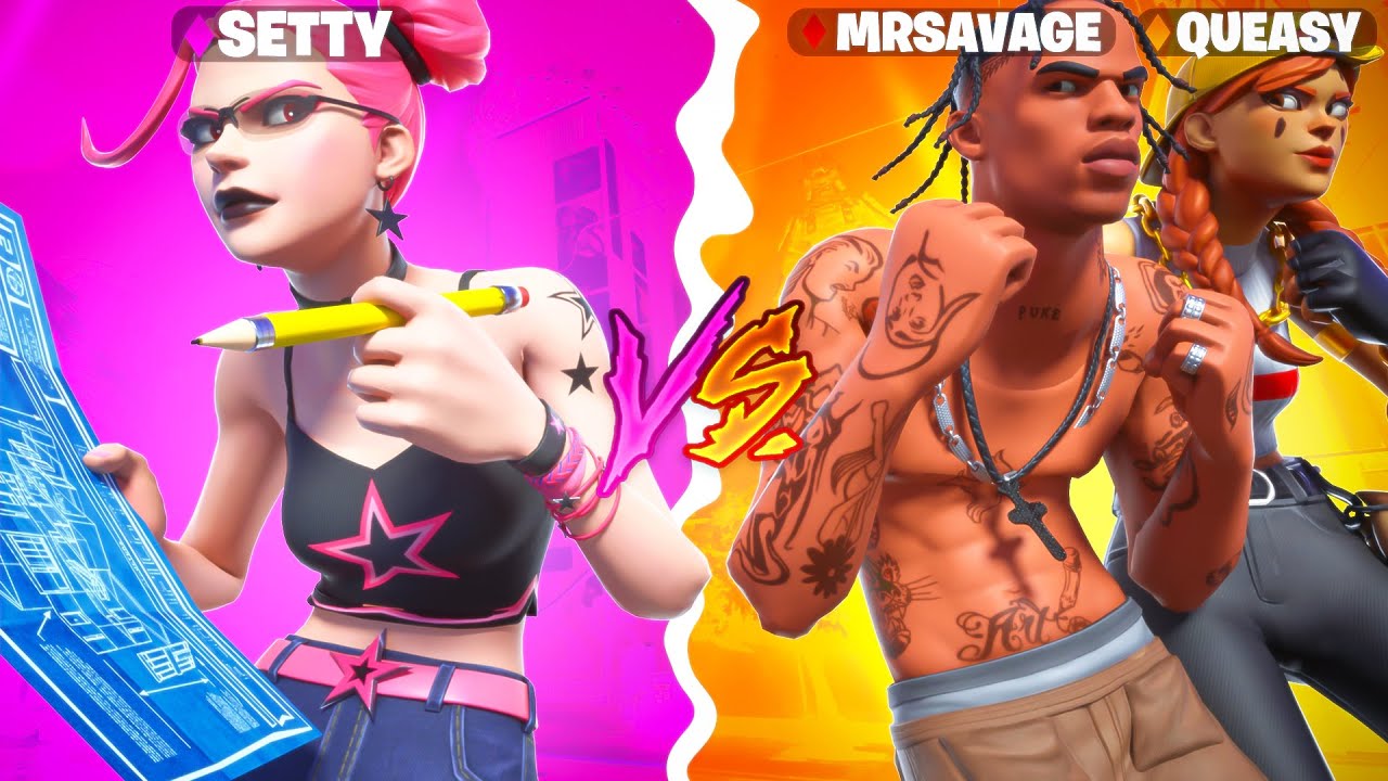 Setty vs Fortnite Pros 😳 (ft. Queasy, MrSavage & more) - YouTube