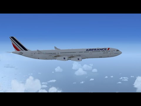 Paris CDG Intl (LFPG) to Chicago O'Hare Intl (KORD) FSX Air France A340 ...