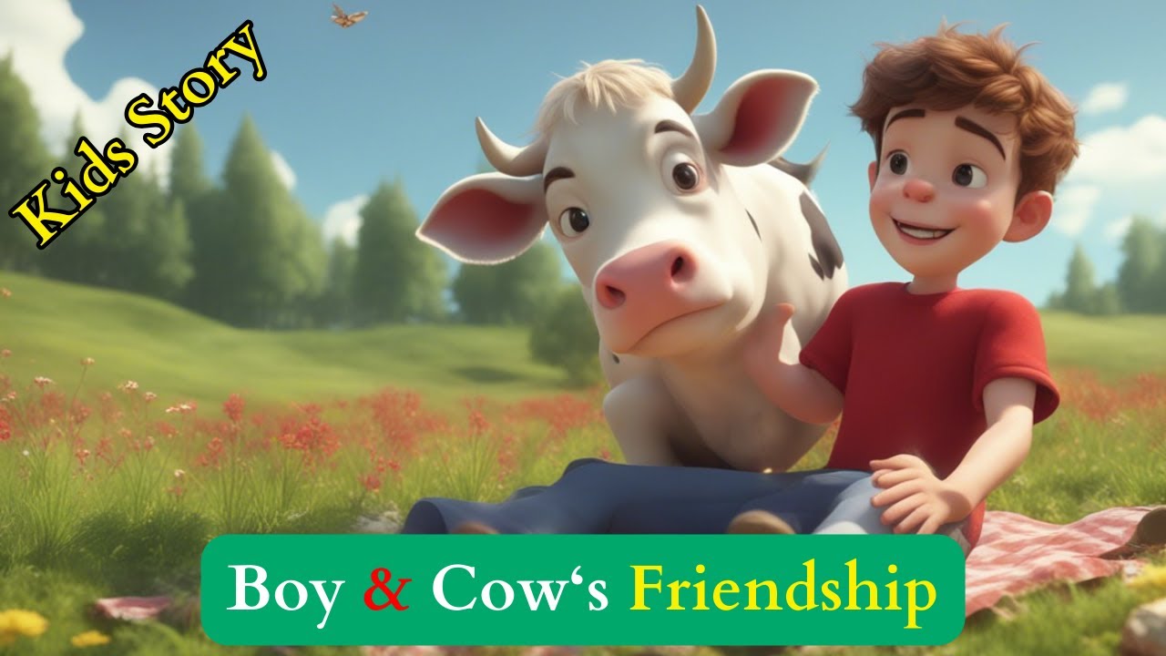 Cow and Boy Friendship I Kids Story - YouTube