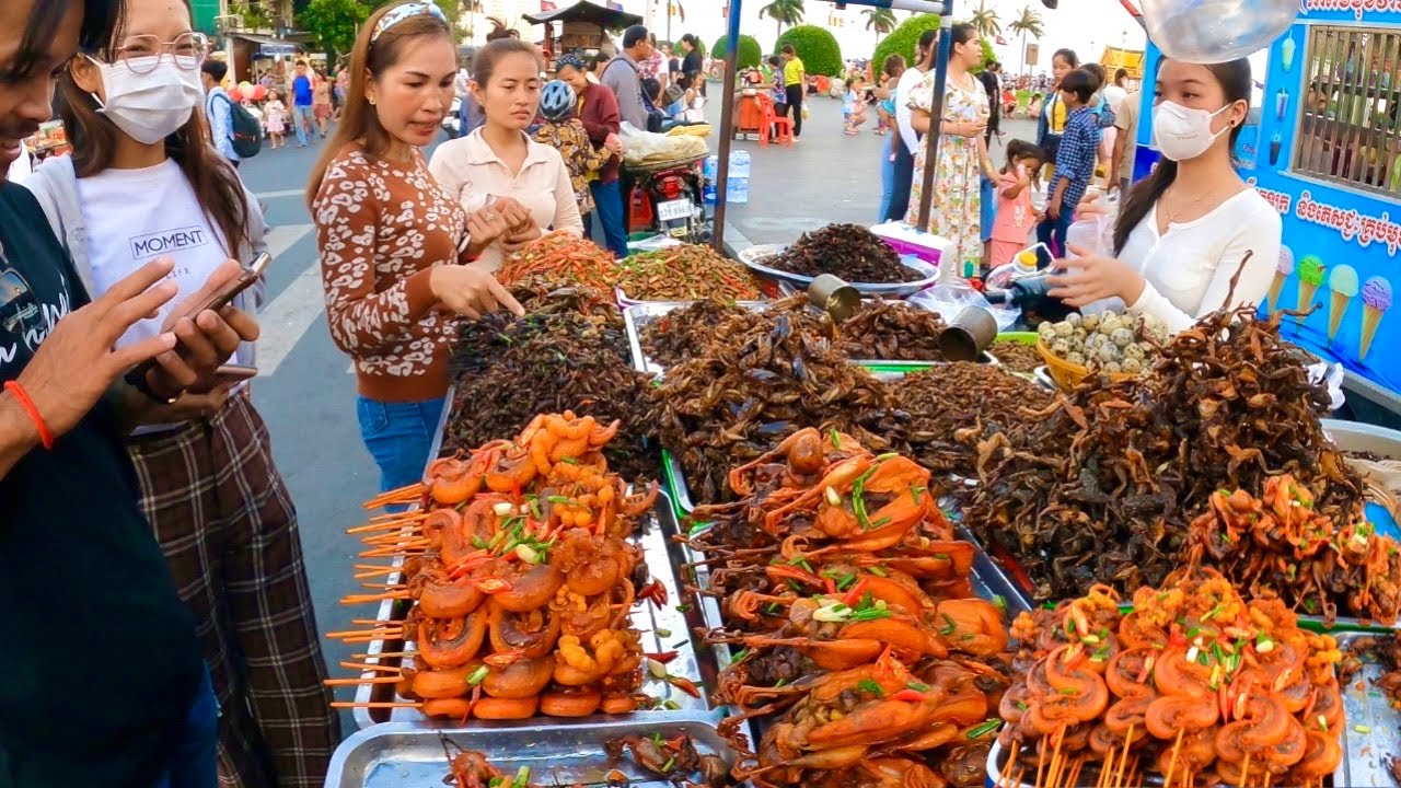 Best Cambodian Street Food | Delicious Exotic Food, Fried Snake ...