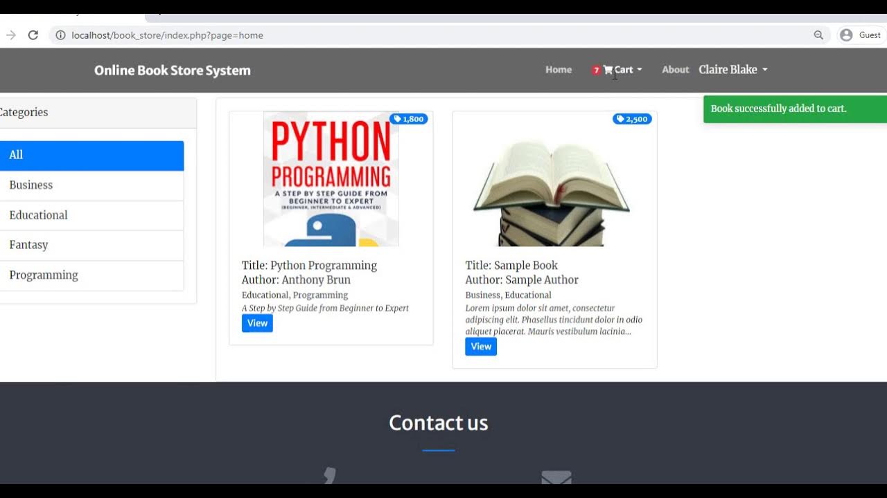 Online Book Store System using PHP/MySQLi Demo - YouTube