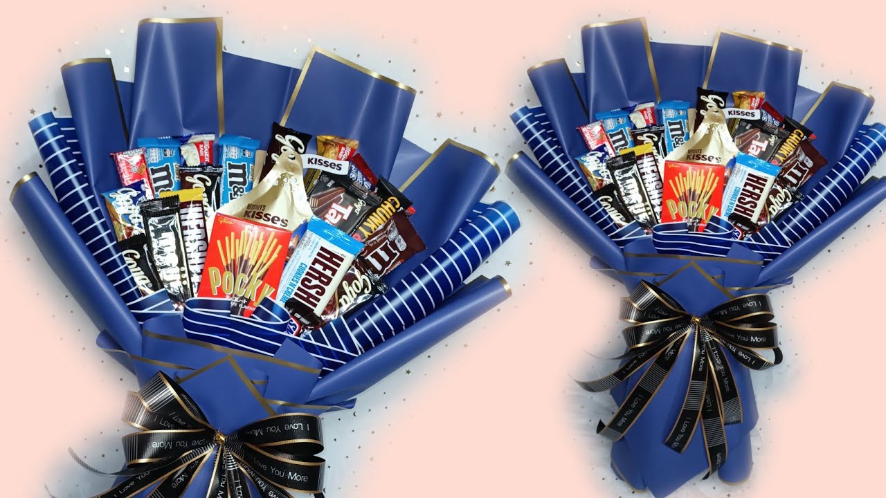 How To Make Easy Assorted Chocolate Bouquet - YouTube