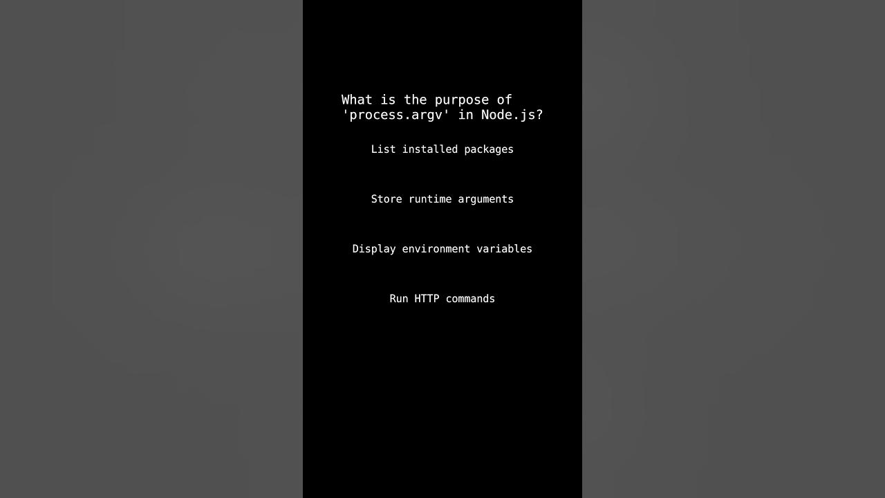 Nodejs | What is the purpose of 'process.argv' in Node.js? | Qno.39 - YouTube