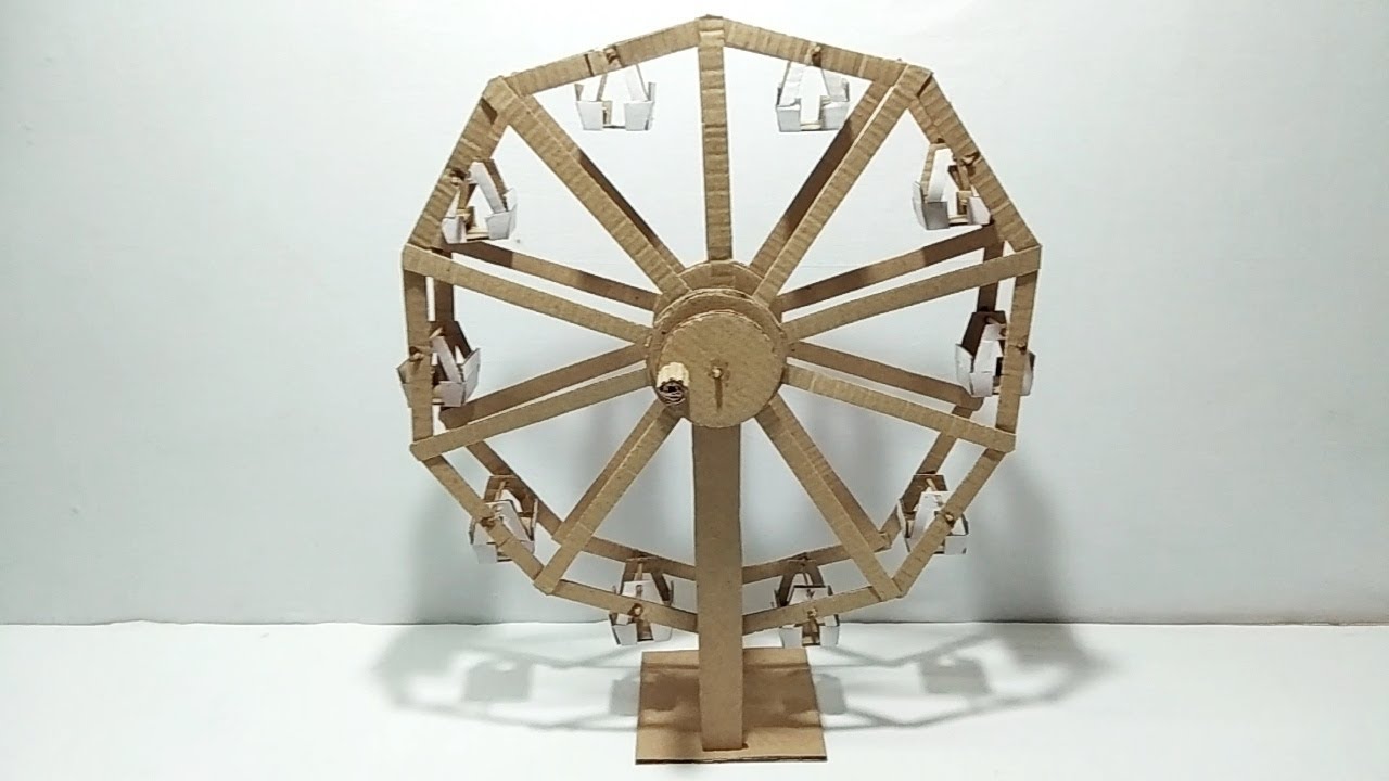 How to make singapore flyer (giant wheel) in cardboard - YouTube