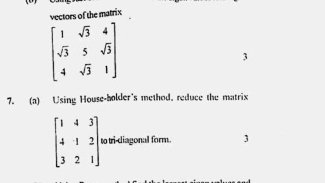 BSc 5th Sem Maths Numerical Analysis Question Paper - YouTube