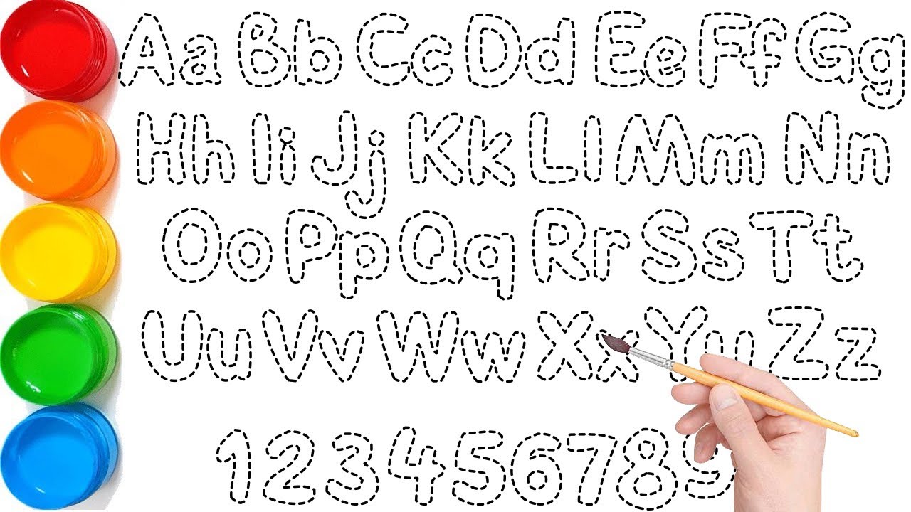 Let's Draw Capital & Small Letters Alphabet With Numbers for Kids ...