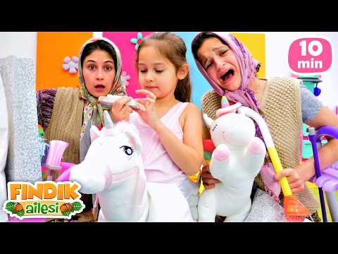 Fındık Ailesi: Selin hasta numarası yapıyor ve sürprizleri buluyor! Eğlenceli videolar.