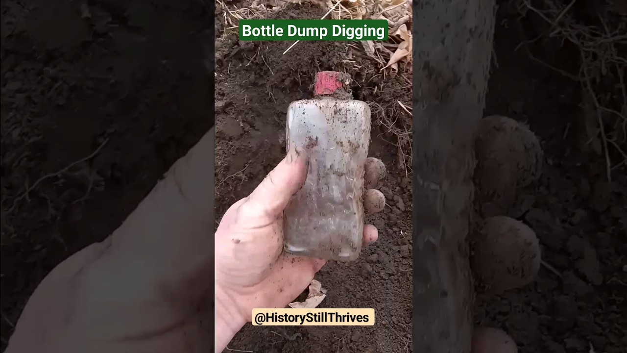 Bottle Dump Digging Along Creek In Wisconsin Strange Glass Bottle - YouTube