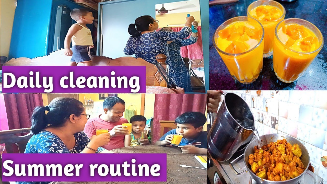Full day summer routine || Daily cleaning || Special summer drink ...