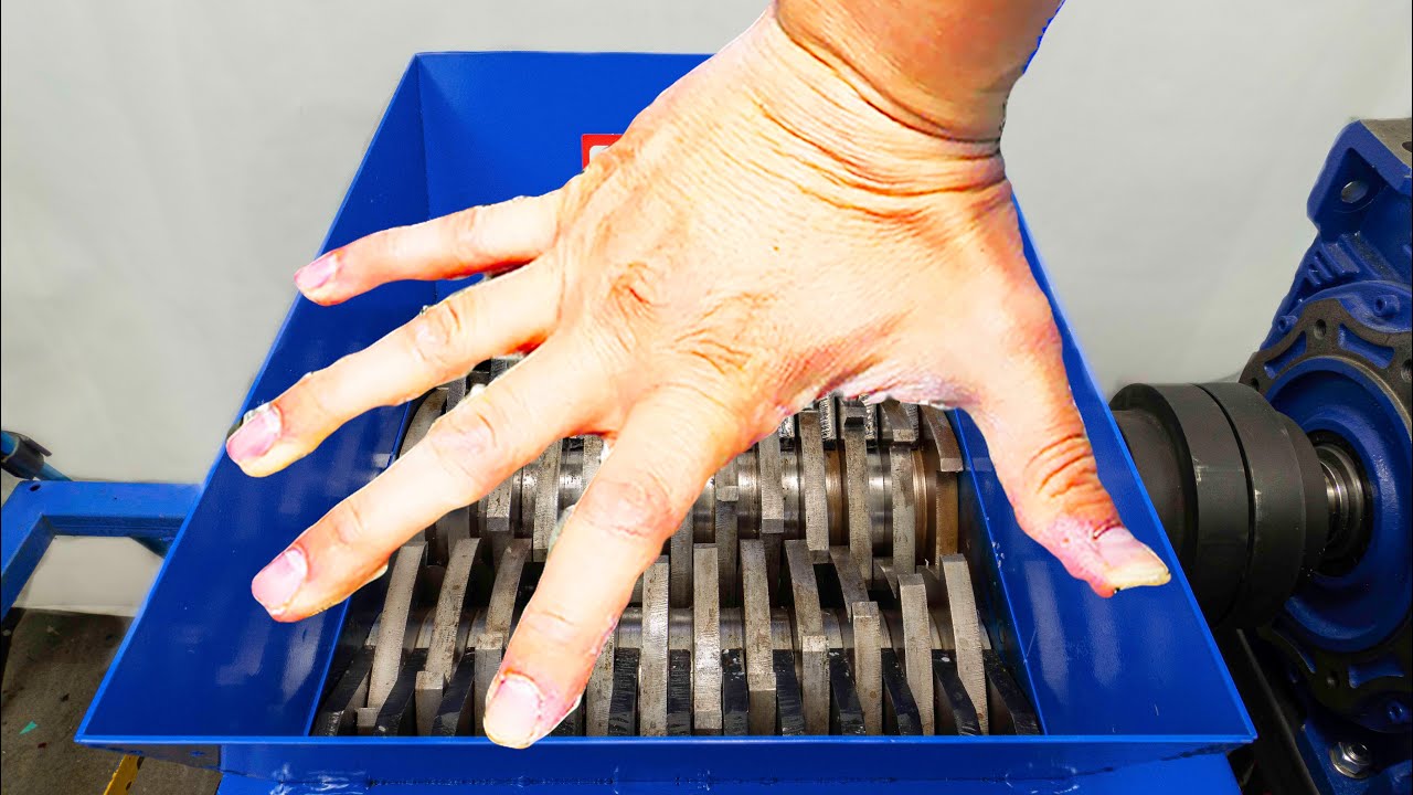 SHREDDER VS PLASTIC HAND | SATISFYING - YouTube