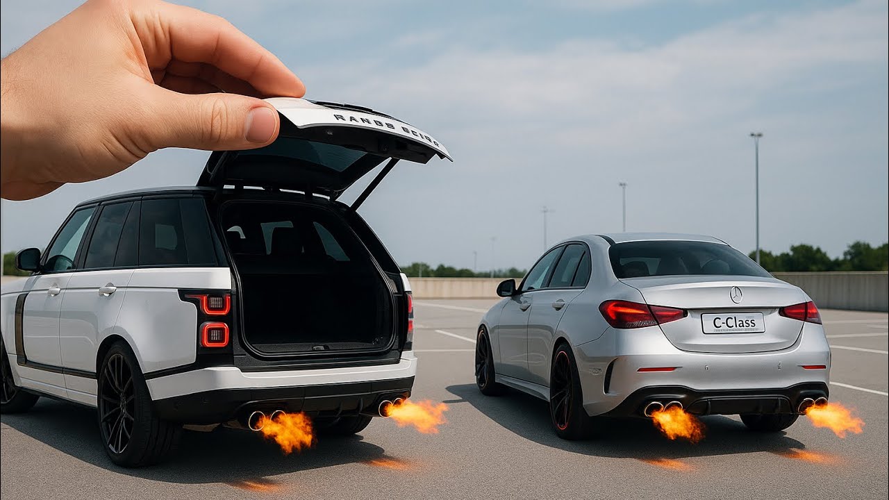 Realistic Top 2 Model Cars Range Rover Vogue and Mercedes-Benz C Class ...