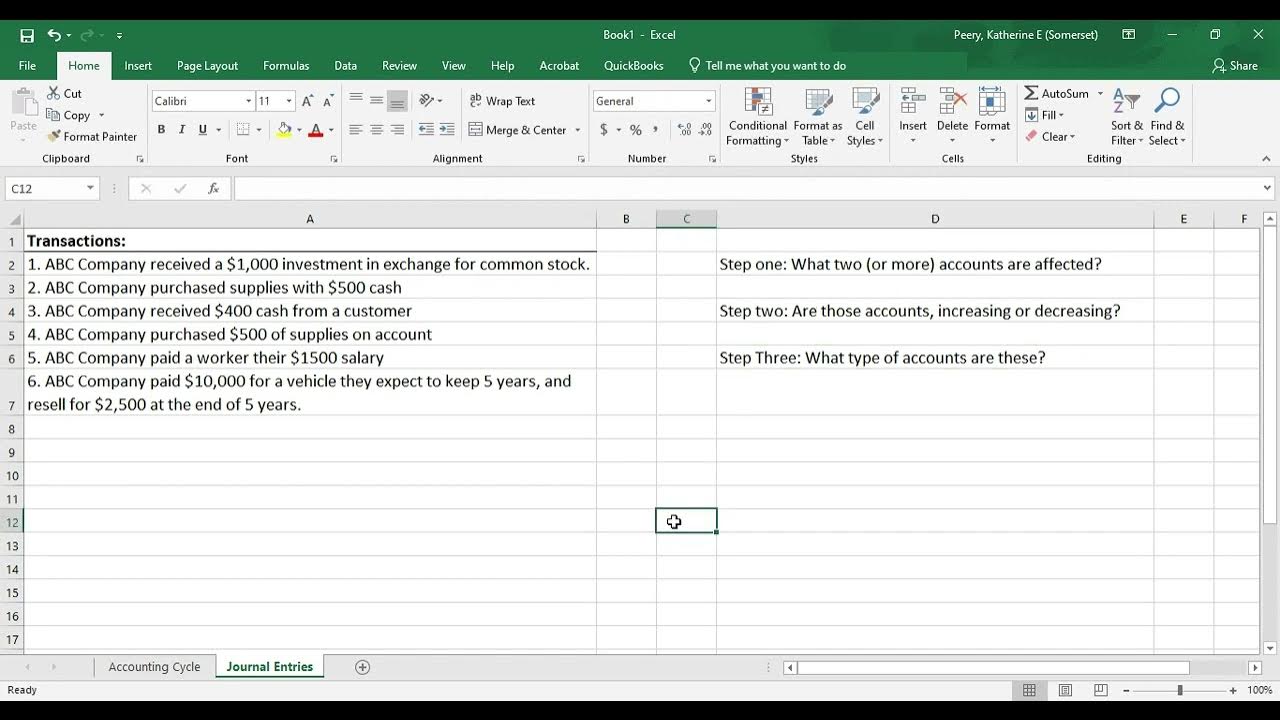 The Accounting Cycle and Analyzing Transactions - YouTube