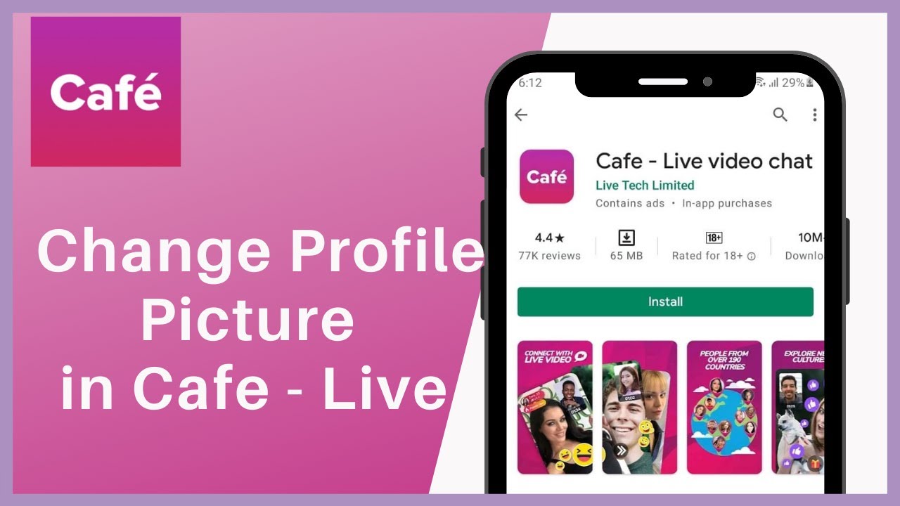 How To Change Profile Picture In Cafe Live Video Chat App - YouTube