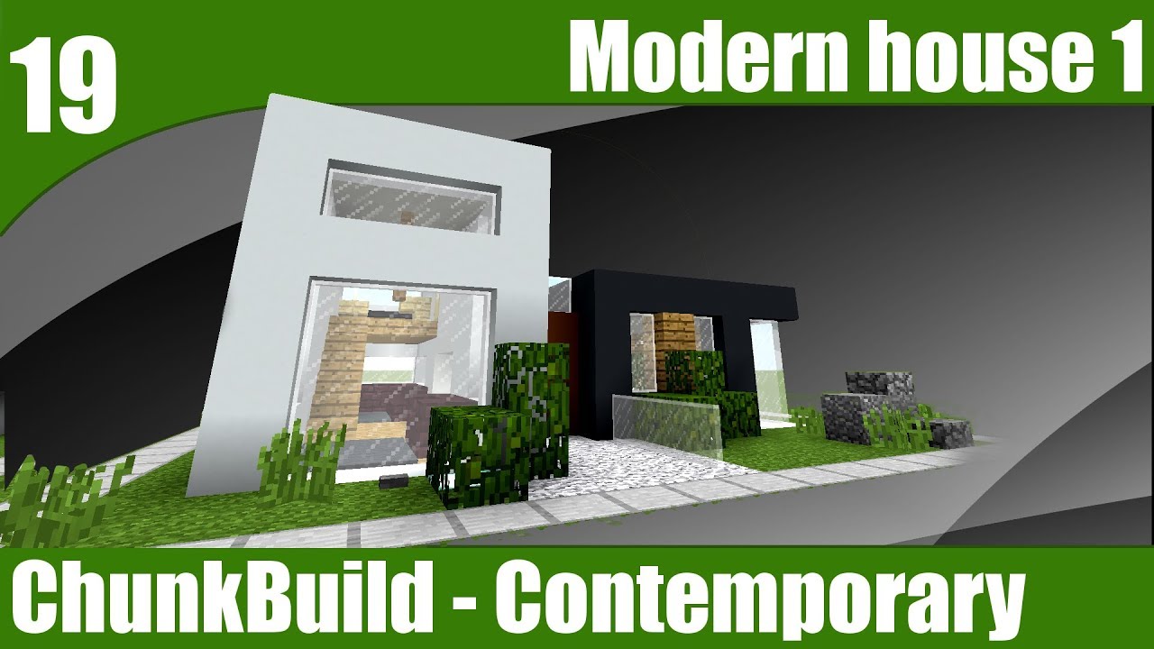 ChunkBuild 19: One chunk MODERN HOUSE | Contemporary Theme 1 (Minecraft ...