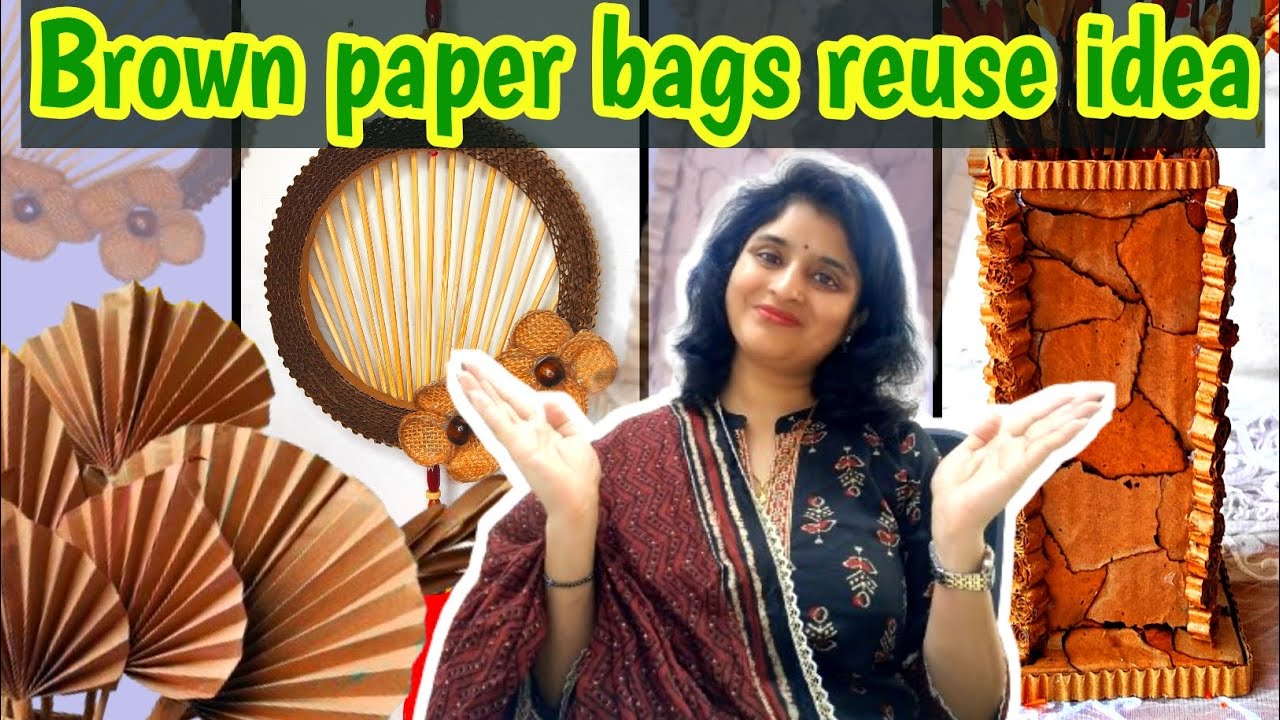 COOL REUSE IDEAS FOR A BROWN PAPER BAG || Best out of waste - YouTube